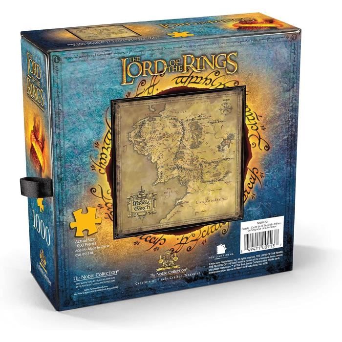 Lord Of The Rings Map Of Middle Eartgh 1000 Piece Jigsaw Puzzle 60 X 60 ...