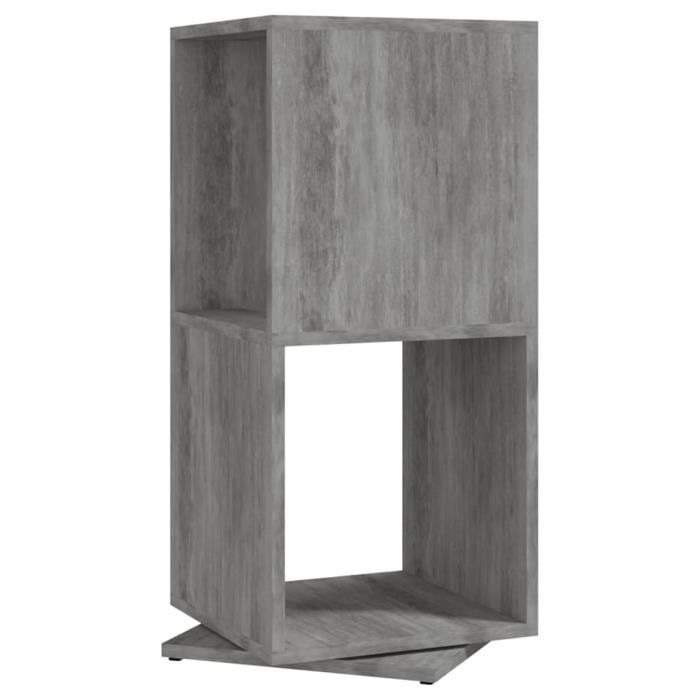 Armoire rotative - GAROSA - 34,5x34,5x75,5 cm - Gris béton - 2 étagères ...