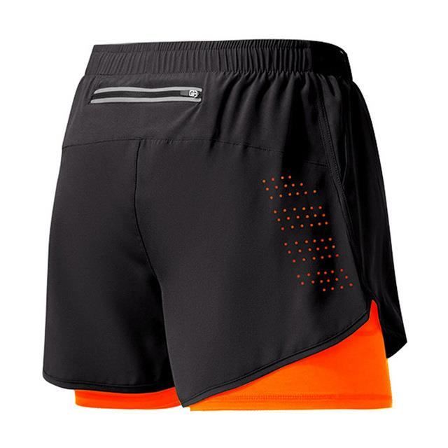 Shorts Homme Running Double Couche Noir Séchage Rapide Fitness Sport ...