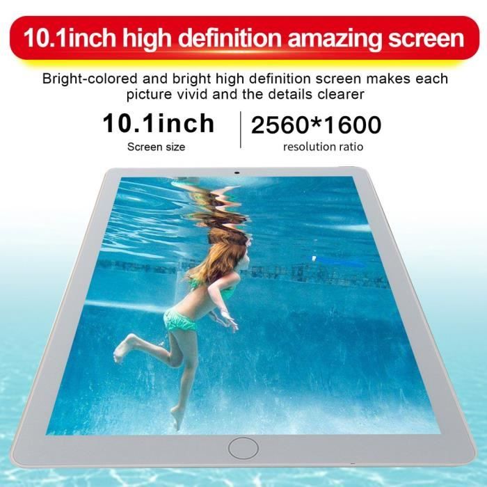 Tablette blanche 6G + 128G 10,1 pouces HD grand écran Android 8.10 ...