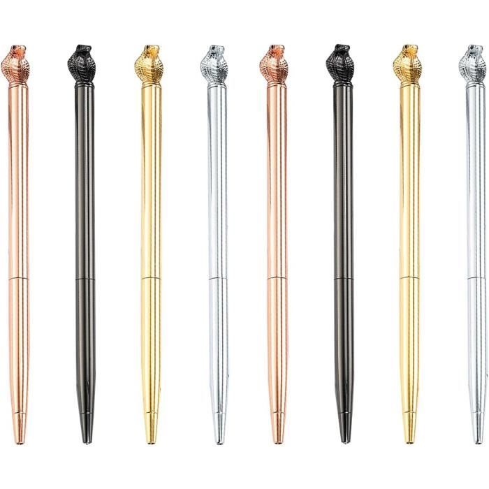 Lot De 8 Stylos À Bille En Métal Avec Encre Noire - Stylos À Bille ...