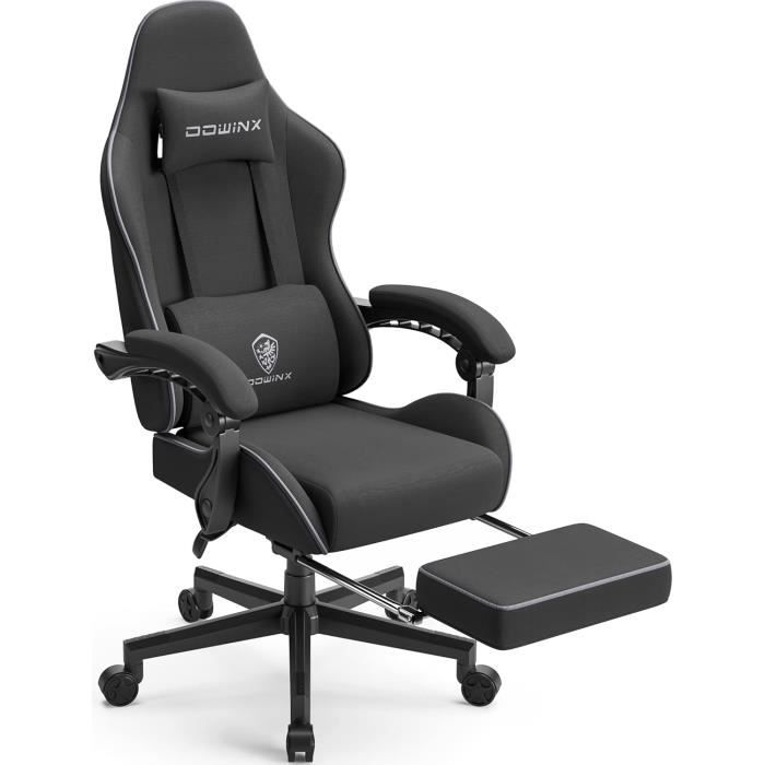 Chaise Gaming, Chaise Gamer Ergonomique Avec Support Lin, Chaise Pivotante Réglable Avec Repose ...