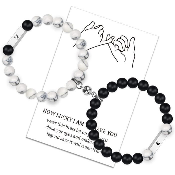 Bracelet magnétique coeur pour Couples Bracelet magnétique à perles ...