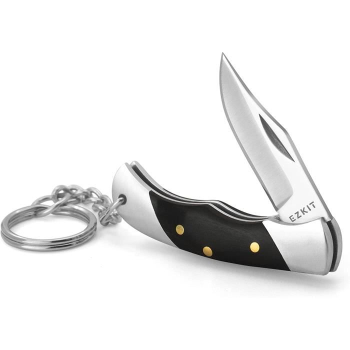 EZKIT Petit Couteau de Poche, Couteau EDC avec Manche en Acier ...