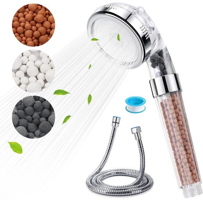 Pomme De Douche, Avec 1,5M Flexible De Douche, Pommeau Douche Anti Calcaire Économiseur D'Eau ...