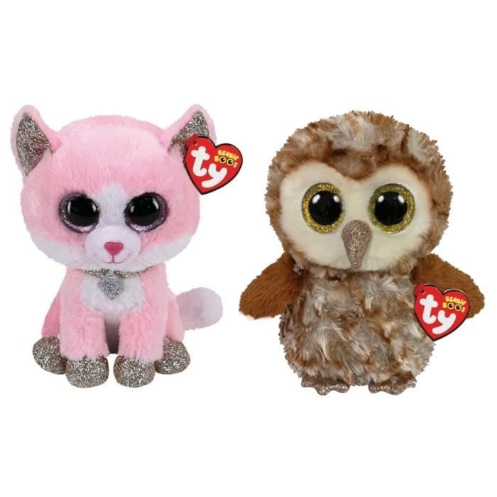 Ty - Peluches - Beanie Buddy - Fiona Pink Chat & Percy La Chouette ...