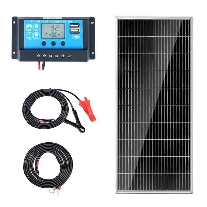 Panneau Solaire Portable - VEVOR - Kit de Panneau Solaire Monocristallin 100 W 12 V et ...