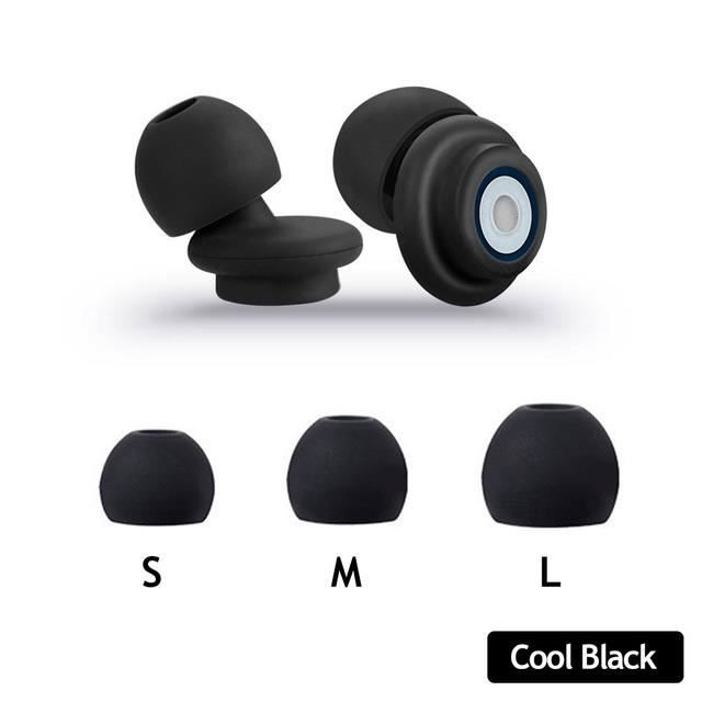 Boules Quies,Black--Têtes de rechange en Silicone, 3 pièces, bouchons ...
