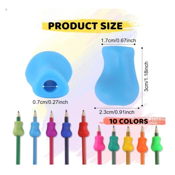 Lot de 20 Pièces Guide Doigts Ecriture Enfant - Grippies Aide écriture ...