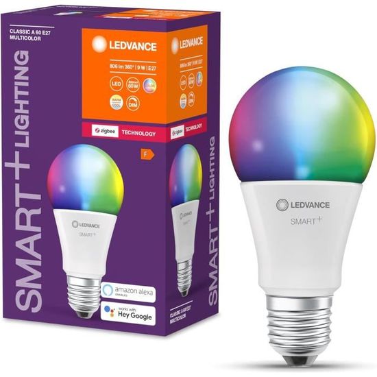 Lampe Smart+ Avec Technologie Zigbee, 9W, A60, Mat, Culot E27, Couleur De Lumière Rgbw Réglable ...