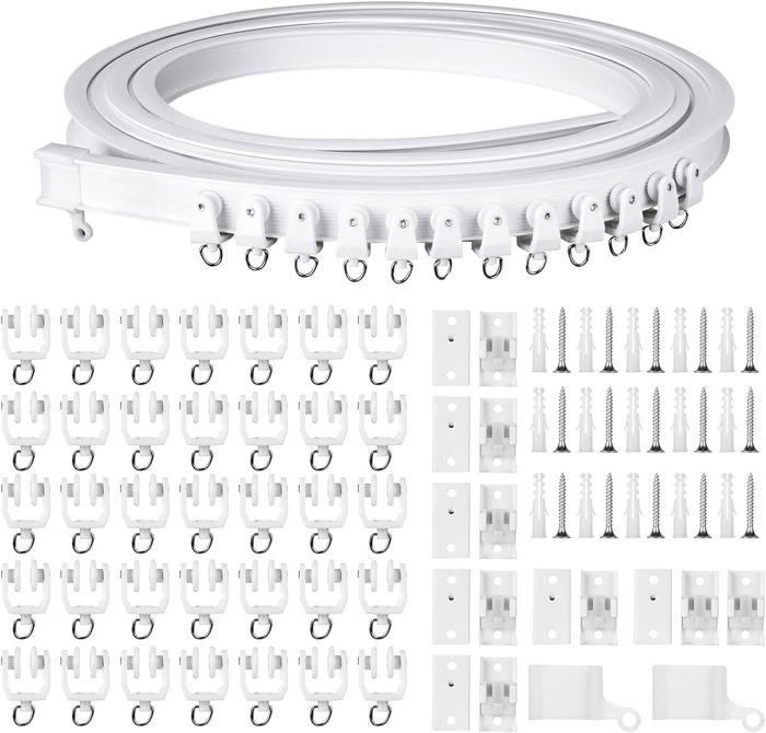 5M Rail De Rideau Plafond Pliable Flexible Rail Avec 35 Planeurs De ...