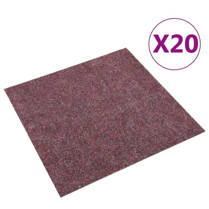 Dalles de tapis de sol 20 pcs 5 m² Rouge foncé - CLOISON (CARREAU DE ...