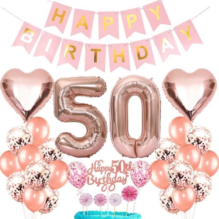 Decoration Anniversaire 50 Ans Femme, Ballon Anniversaire 50 Ans Or ...