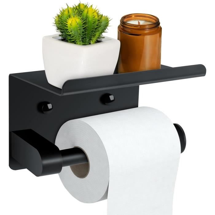 Porte Papier Toilette Avec Étagère Supérieure, Support Papier Toilette Mural, Acier Inoxydable ...