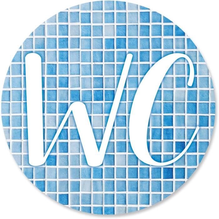 Panneau De Wc Rond Avec Pastilles Adhésives - Bleu Blanc Turquoise ...