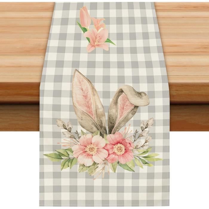 Chemin De Table De Pâques - 33 X 183 Cm - Oreille De Lapin - Décoration ...