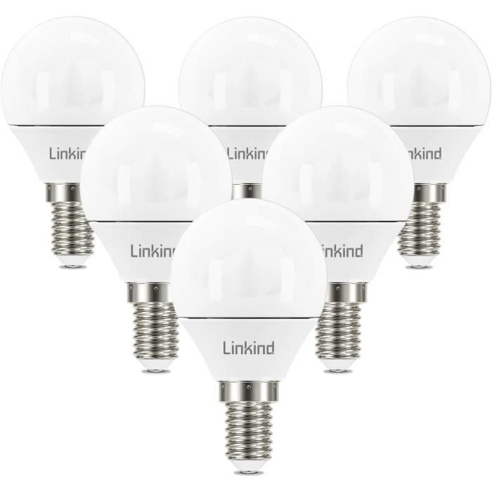 Ampoule LED E14, 4.9W Équivalent 40W, Blanc Chaud 3000K, 470lm, Ampoule Ronde P45 Petit Culot à ...