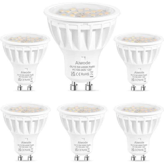 Ampoule Led Gu10 Blanc Naturel 4000k 5w Équivalent 50w Halogène Lampe