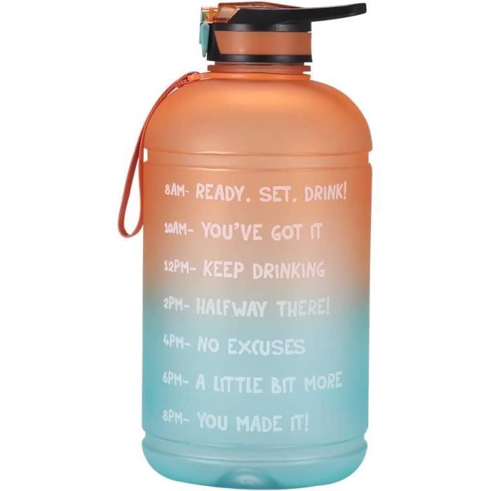 Bouteille deau, 1 Gallon 3,78L Gradient Color Fashion Large Sport ...