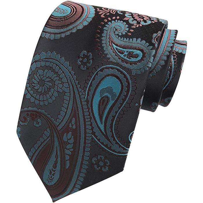 Cravate en soie pour homme - Mariage - Paisley Jacquard - Couleur vert ...