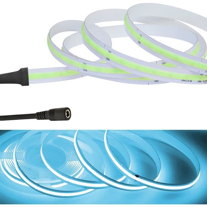 2M Cob Led Bande Lumineuse [Bande Et Port 12V Seulement],Blanc Froid 6000K 320Leds-M Corde-Ruban ...