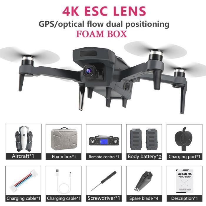 Drone Nouveau Gps Drone K20 avec moteur Brushless 5g 4k Hd double camera professionnel pliable quadrirotor Type K20 GPS 4K 2B box Cdiscount Jeux Jouets