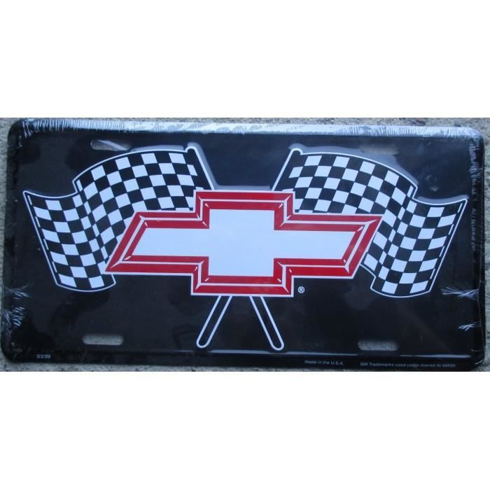 Plaque d immatriculation chevy drapeau damier chevrolet - Cdiscount Auto