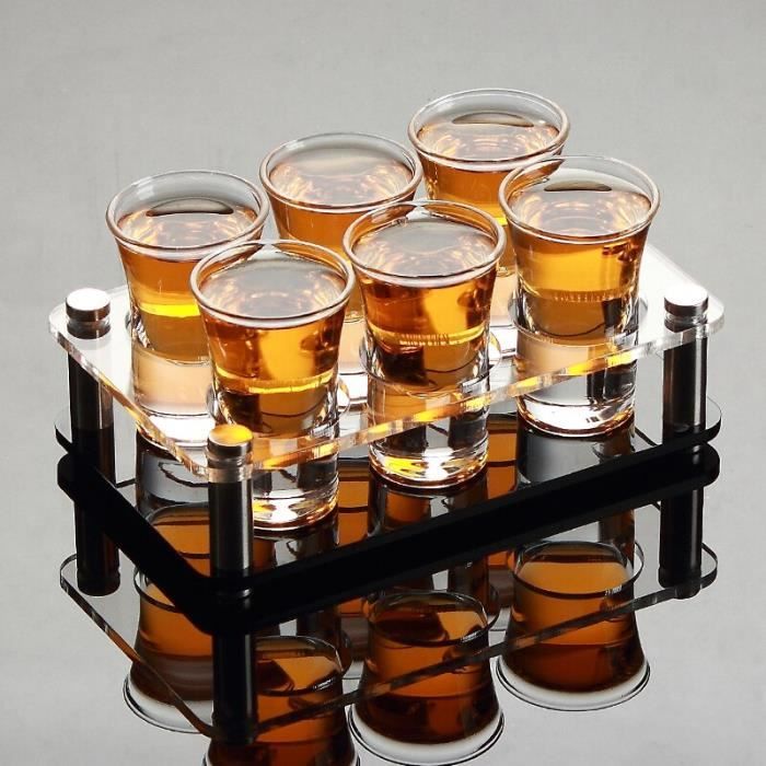 Verres - Verrines - Carafes,Jeu de verres à liqueur avec support et ...