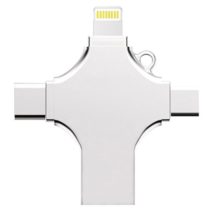 Clé USB OTG 4 en 1 - Argent - 128 Go - USB 3.0 - Compatible Samsung S8 ...