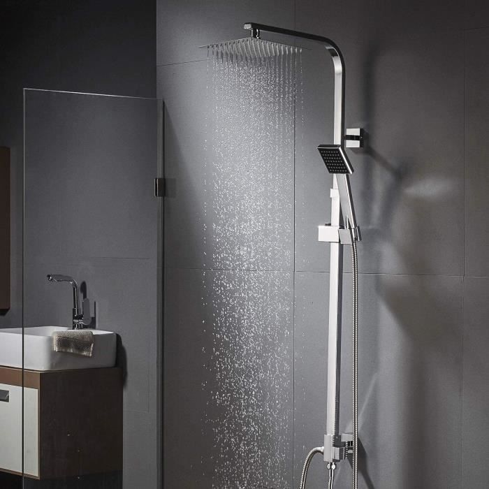 BONADE Colonne de Douche Carree avec Tete Ultra-Mince Systeme de Douche ...