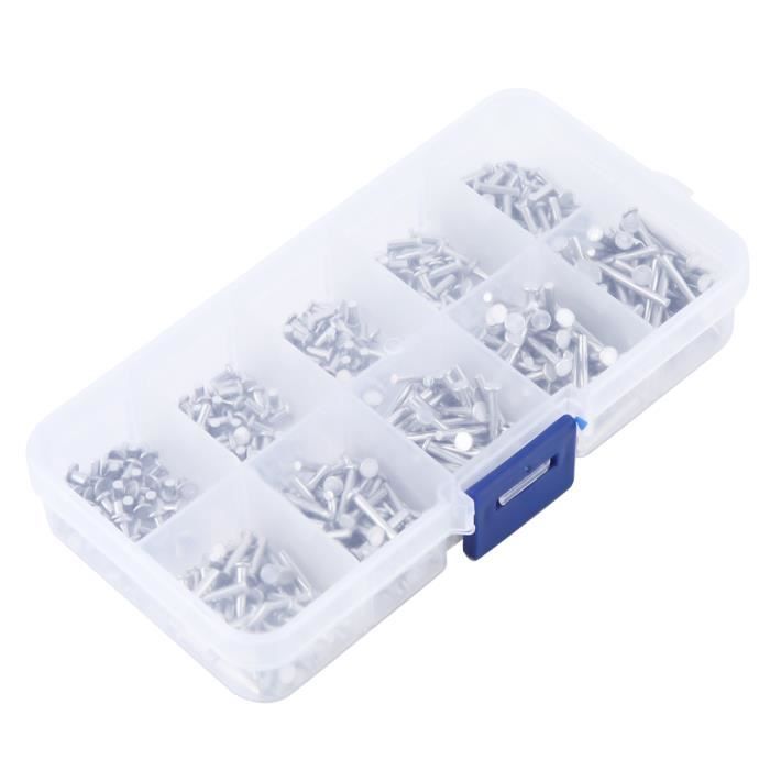 URB Rivet en aluminium solide plat GB867 500pcs M2 Rivets en aluminium ...