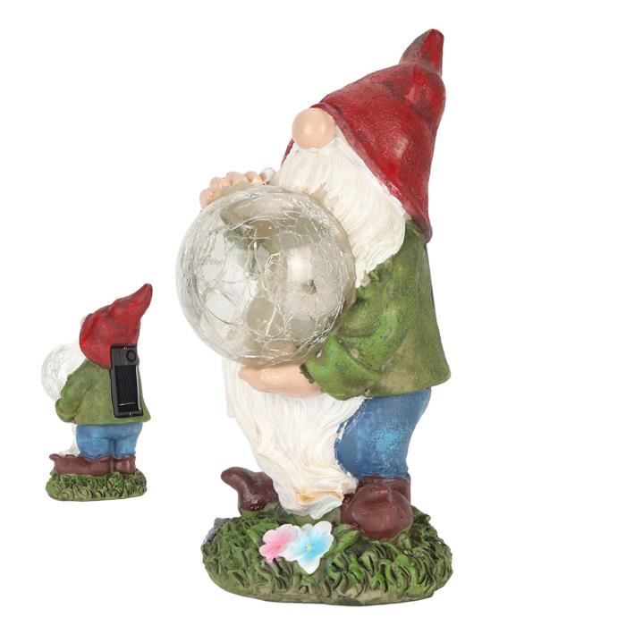 ETO- Statue de nain solaire Statue de Gnome Solaire Peinte à la Main ...