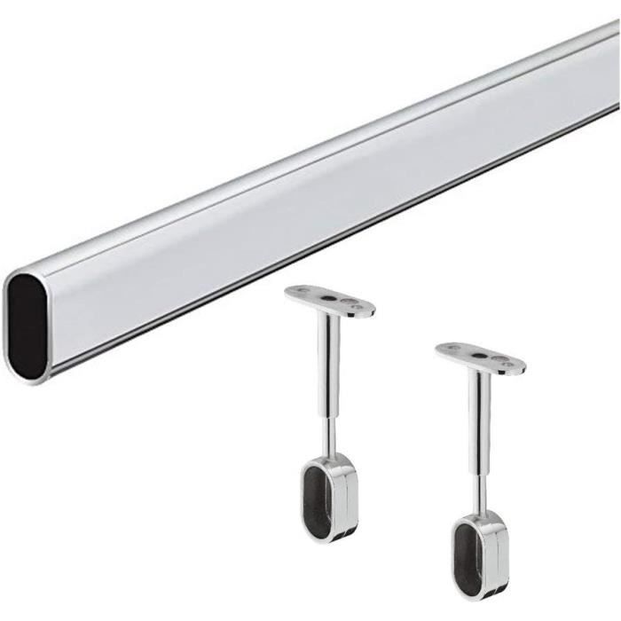 Gedotec Barres de Cintre Ovale Schrankstange 1500 mm avec Seitenwand ...