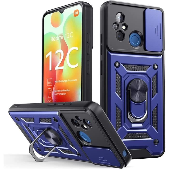 Coque Antichocs - MASSILIA TECH - REDMI 12C - bleu - rigide - avec ...