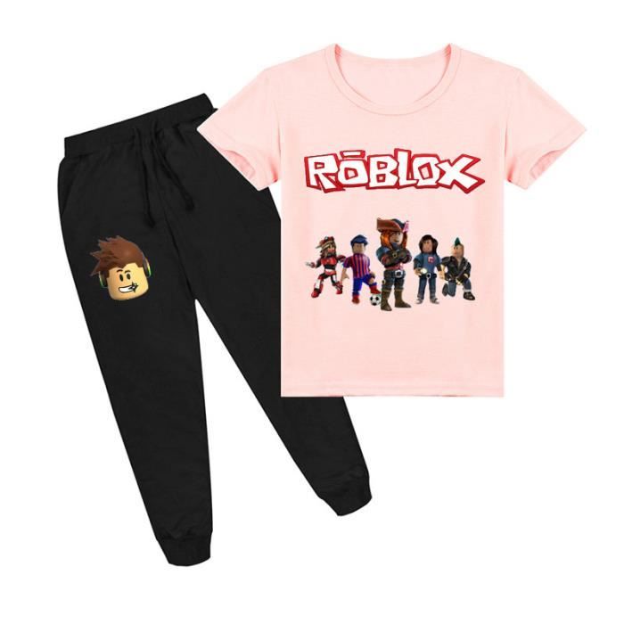 ROBLOX T-shirt à manches courtes + pantalon pour garçon Enfant-Rose ...