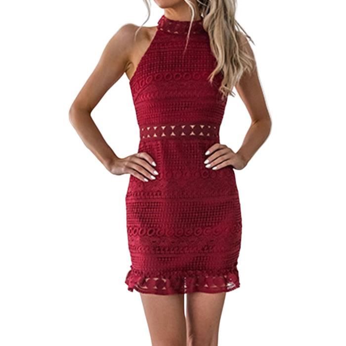 Robe corporelle extensible en dentelle de crochet charmante pure ...