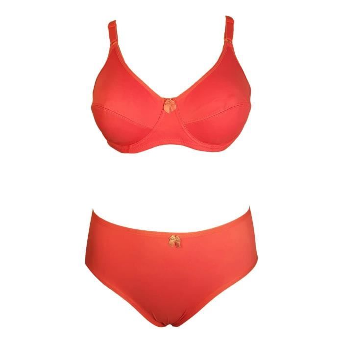 Ensemble 95D rouge soutien gorge et culotte lingerie femme grande taille Rouge - Cdiscount Prêt ...