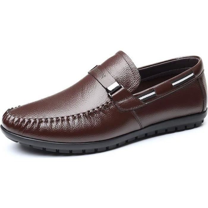 Chaussure Mocassins Homme - Cuir Chaussures Pour Homme Marron Marron ...