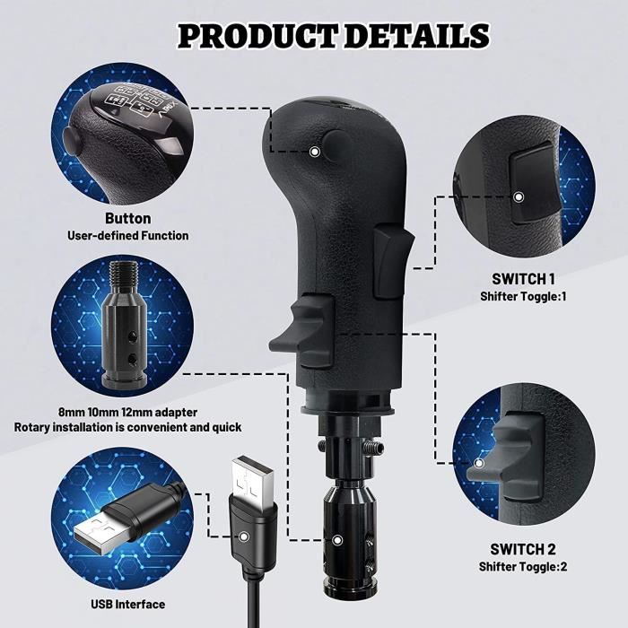 ZIU Manette de vitesse de simulateur USB PC Manette de vitesse de ...