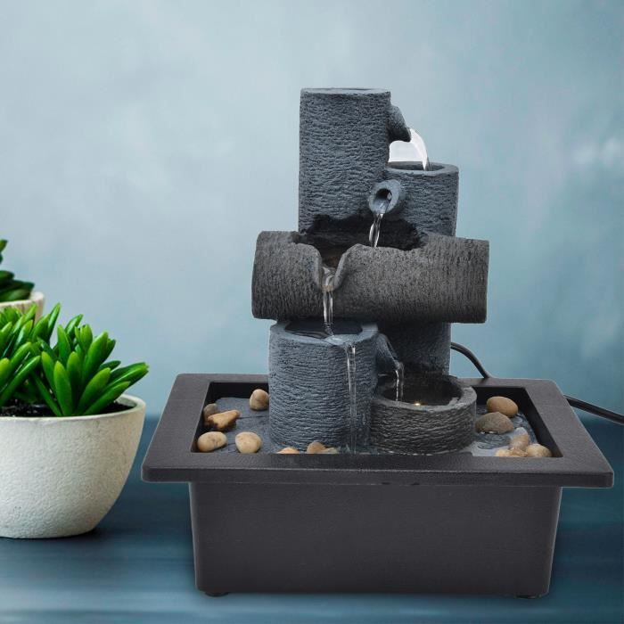 NEUF Fontaine de table,Fontaine d'intérieur avec lumière chaude 25.5x23x17.5cm -abilityshop ...