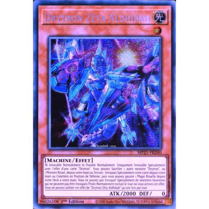Carte YU-GI-OH MP21-FR240 Drytron Zêta Aldhibah Prismatic Secret Rare ...
