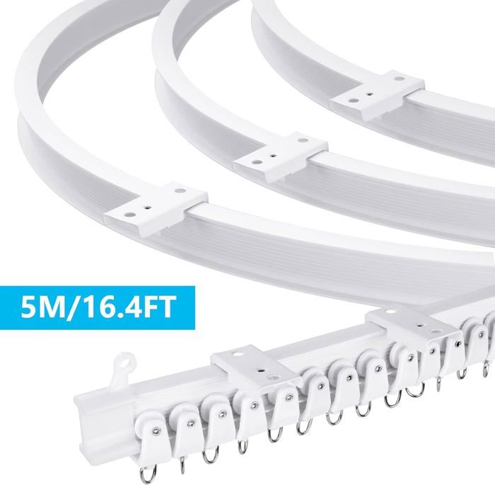 5M Rail De Rideau Plafond Pliable Flexible Rail Avec 35 Planeurs De ...