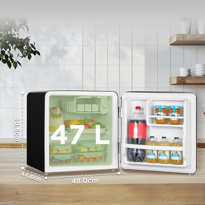 Comfee' RCD50BL2EURT(E) Mini Réfrigérateur Monoporte, 47L, Design Rétro ...