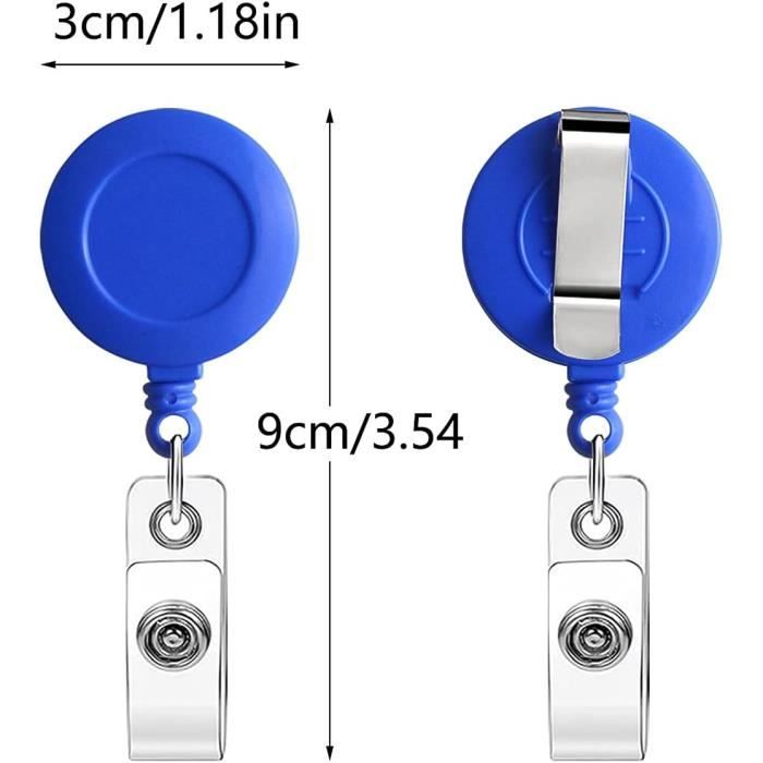 24 Pièces Enrouleur Badge Rétractable Porte-Badges Porte-badge avec ...