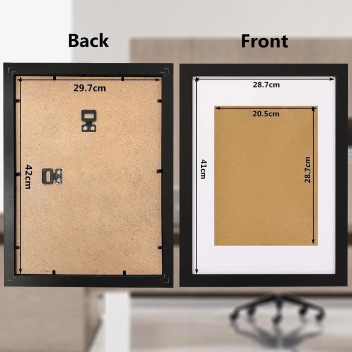 Cadre Photo A3 En Bois Massif, 29,7 X 42 Cm, Cadre A3 En Bois Noir Avec ...