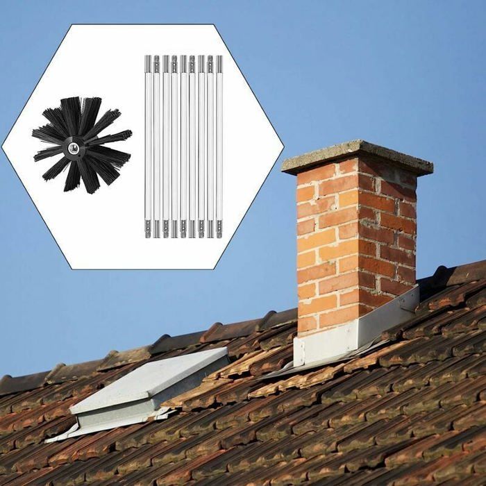 Kit de Ramonage, Cheminee Outil Nettoyage de CheminéE Brosses Kit ...