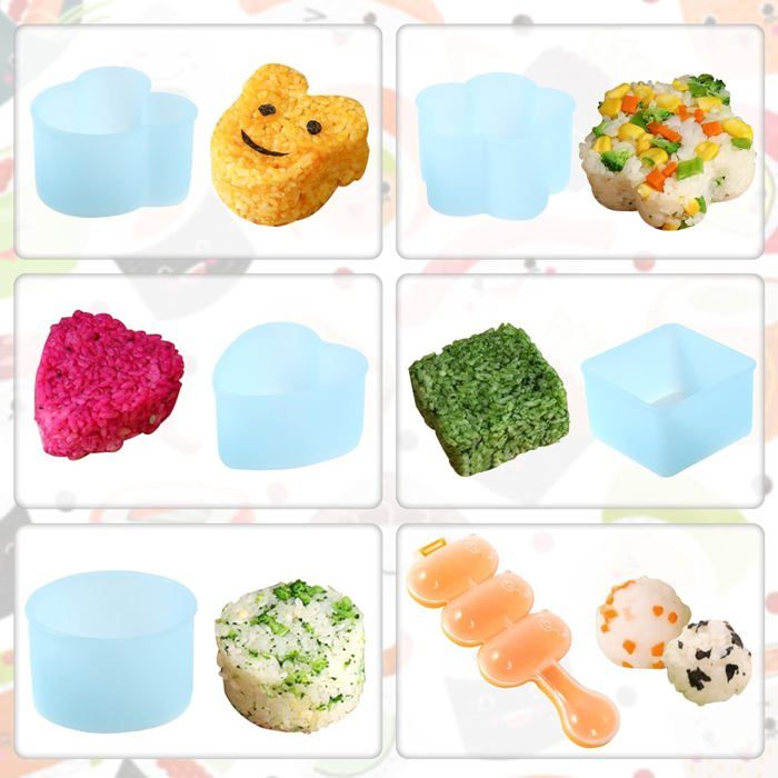 Onigiri Maker Kit, 8 Pcs Sushi Onigiri Mold DIY Sushi Maker Form pour ...