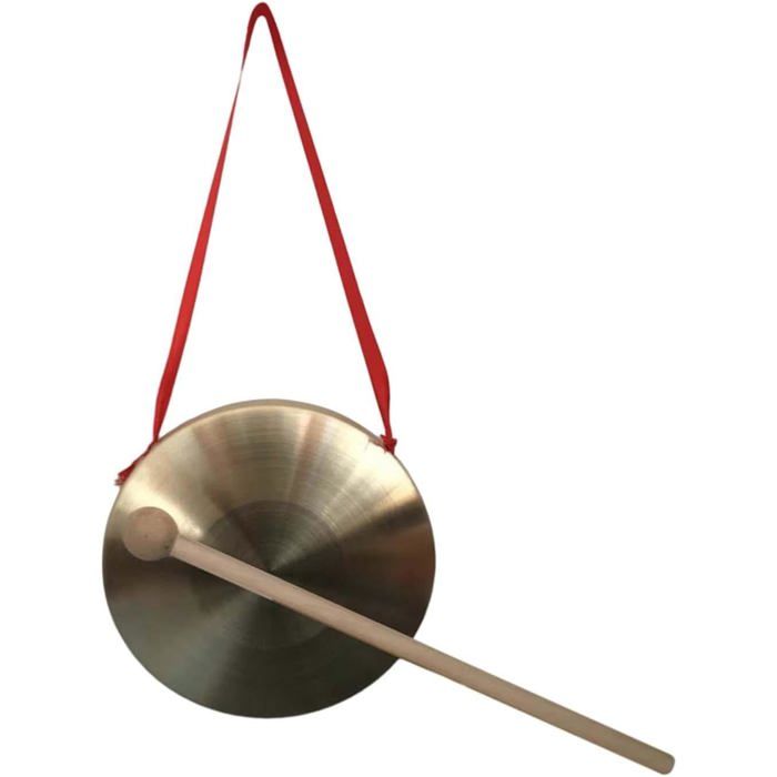 Gong Avec Maillet Instrument De Percussion Chinois Traditionnel 15cm