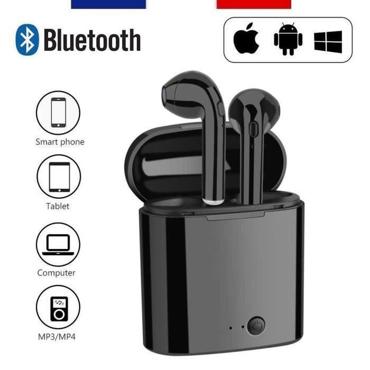 Ecouteur Bluetooth sans Fil Casque Oreillette Bluetooth 5.0 Stéréo HD ...