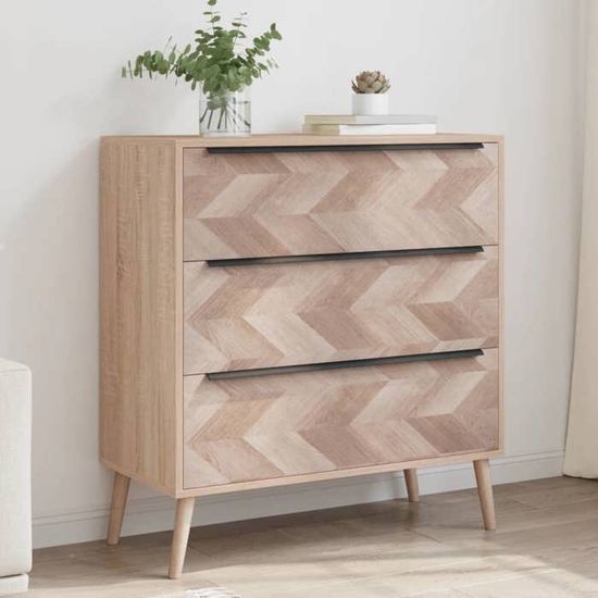Finori Commode Lusk 03A chêne sonoma 80x38,5x87 cm - Pour salon/chambre ...